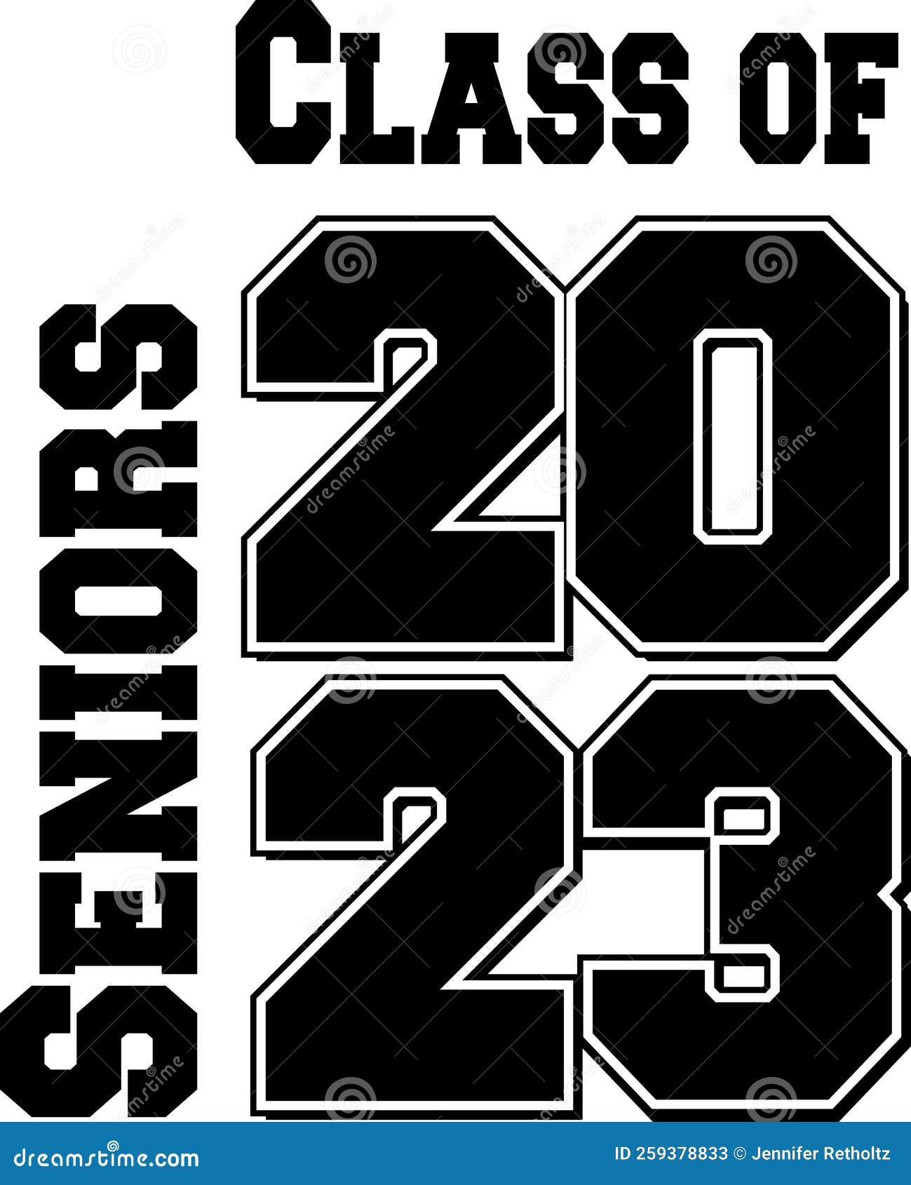 Bold Class of 2023 Stacked Logo Stock Illustration - Illustration of ...