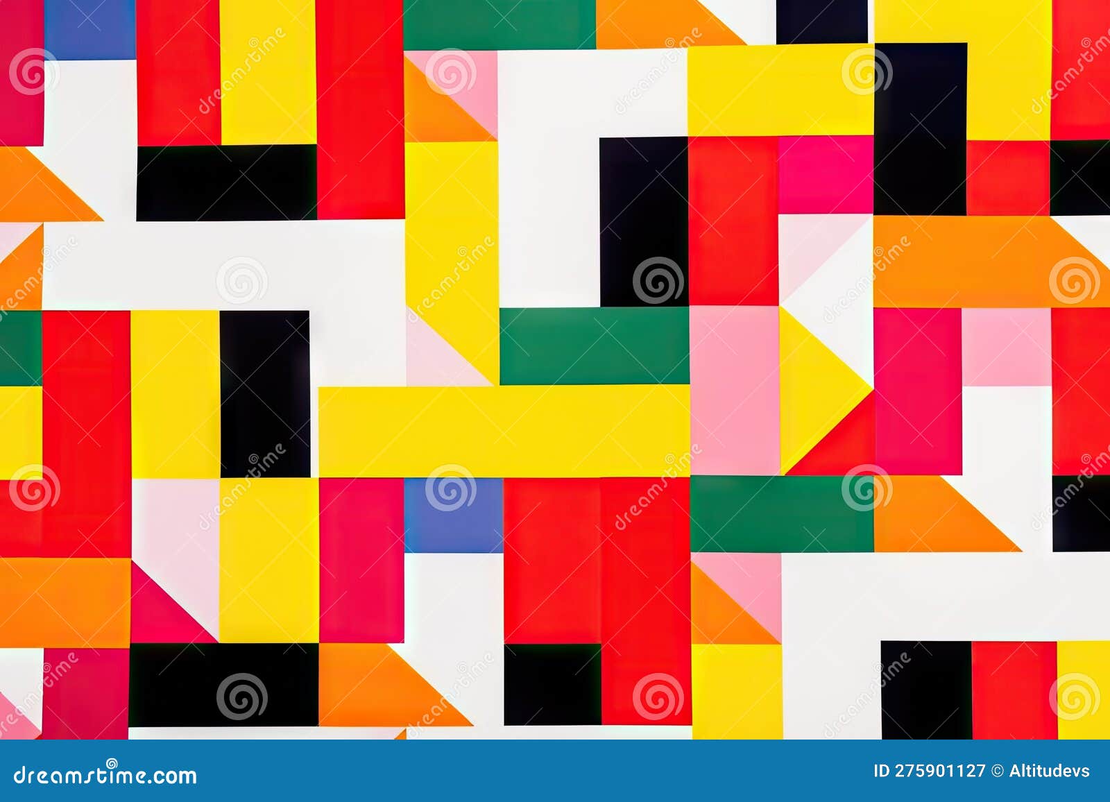 Bold Color Block Pattern on a White Background Stock Illustration ...