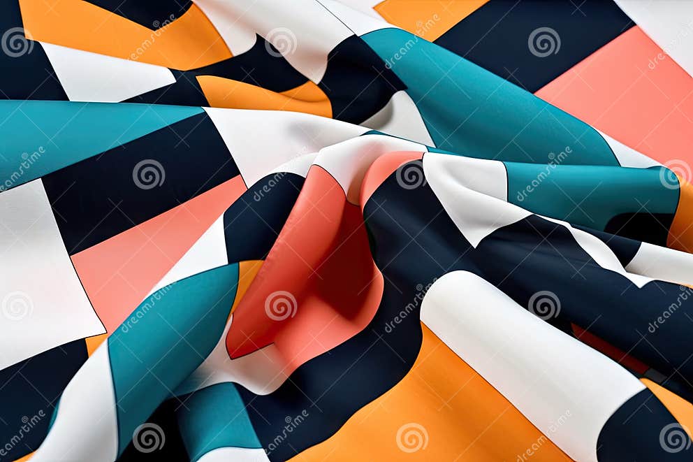 Bold Color Block Pattern on a White Background Stock Illustration ...