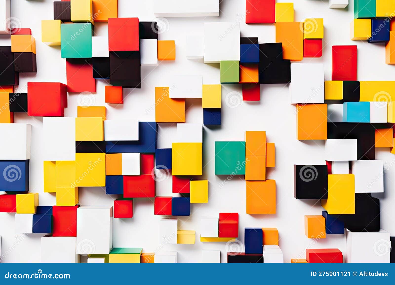 Bold Color Blocks Arranged in a Pattern on a White Background Stock ...