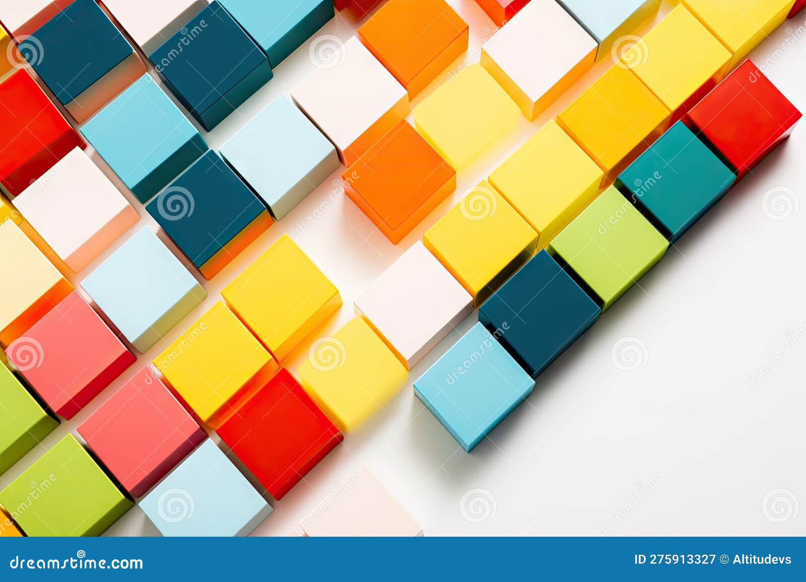 Bold Color Blocks Arranged in a Pattern on a White Background Stock ...