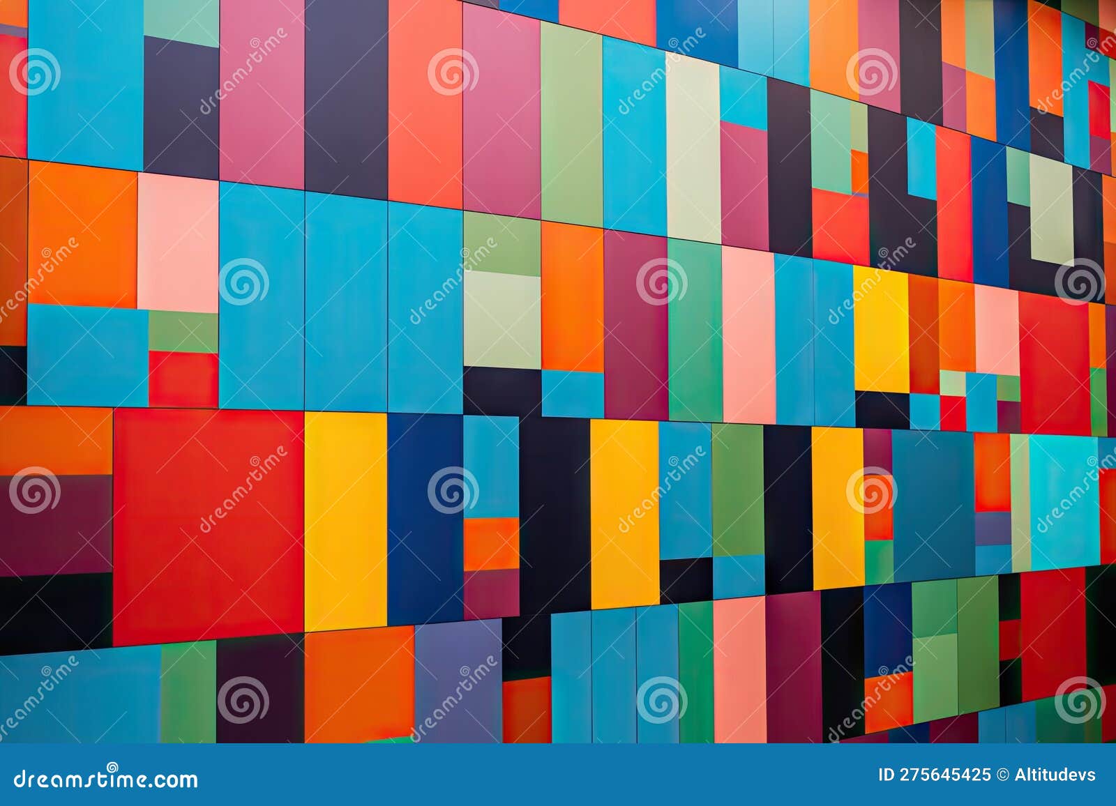 Bold Color Blocks Form a Pattern that Repeats on a Wall Stock ...