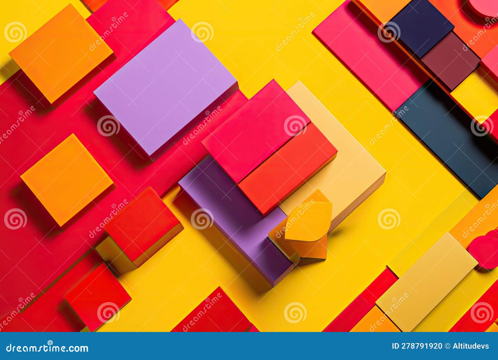 Bold Color Blocks on a Monochromatic Background Stock Photo - Image of ...