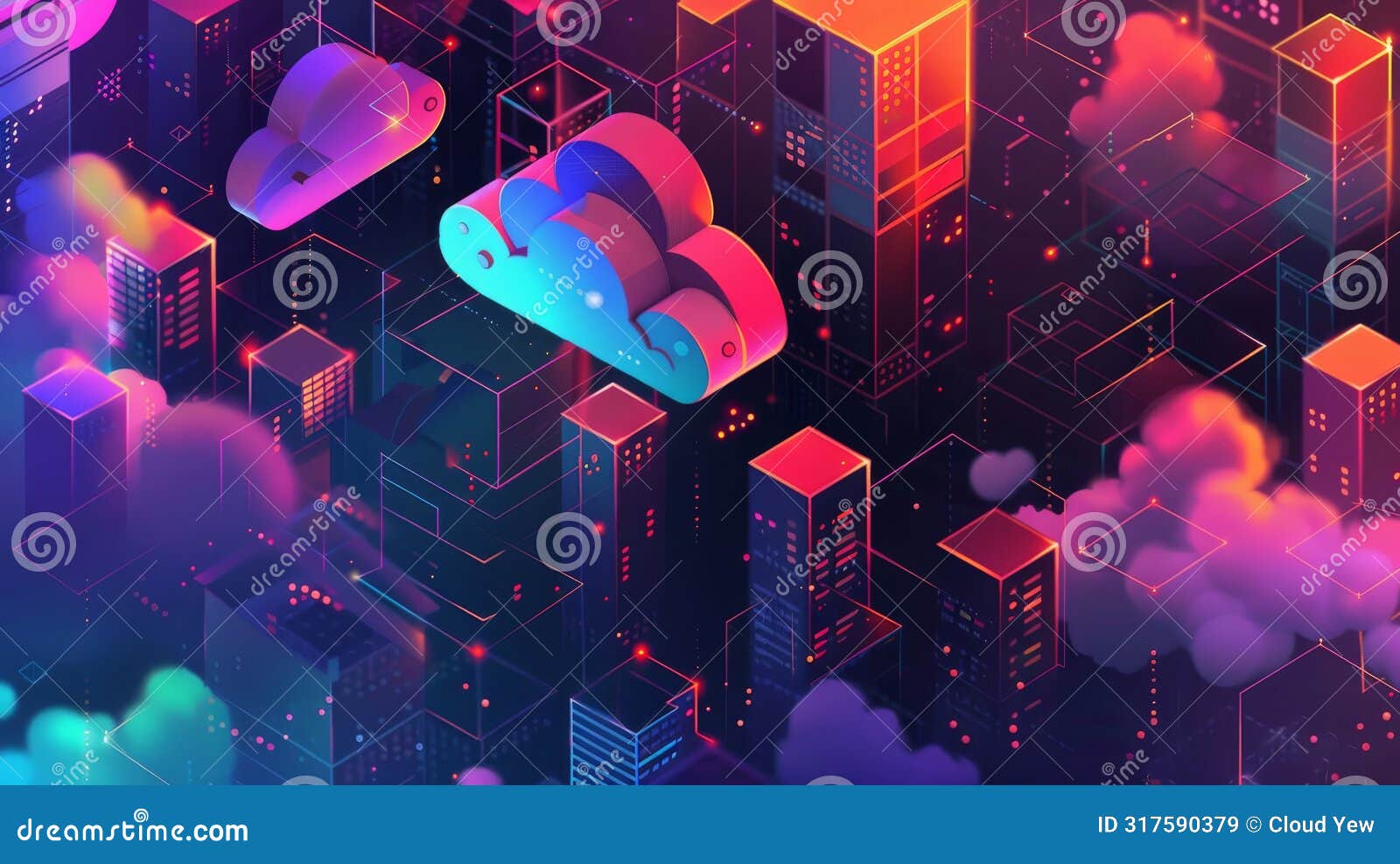 Bold Color Scheme Creating Contrast and Emphasis for a Cloud Database ...