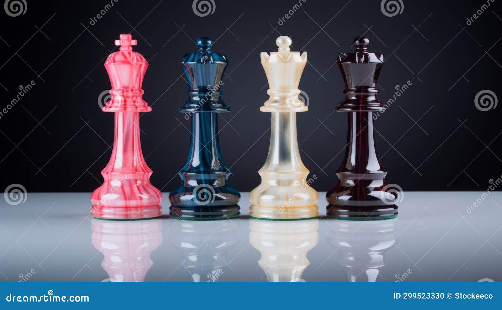 Bold and Colorful Chess Pieces with Knightcore and Queencore Aesthetics ...