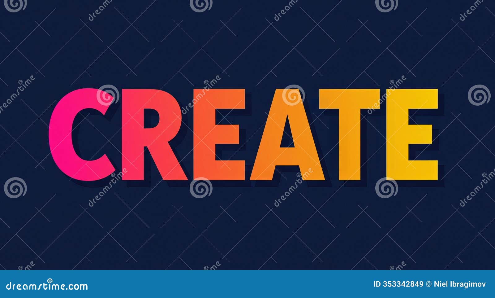 Bold and Colorful Create Text on Blue Background for Design Inspiration ...