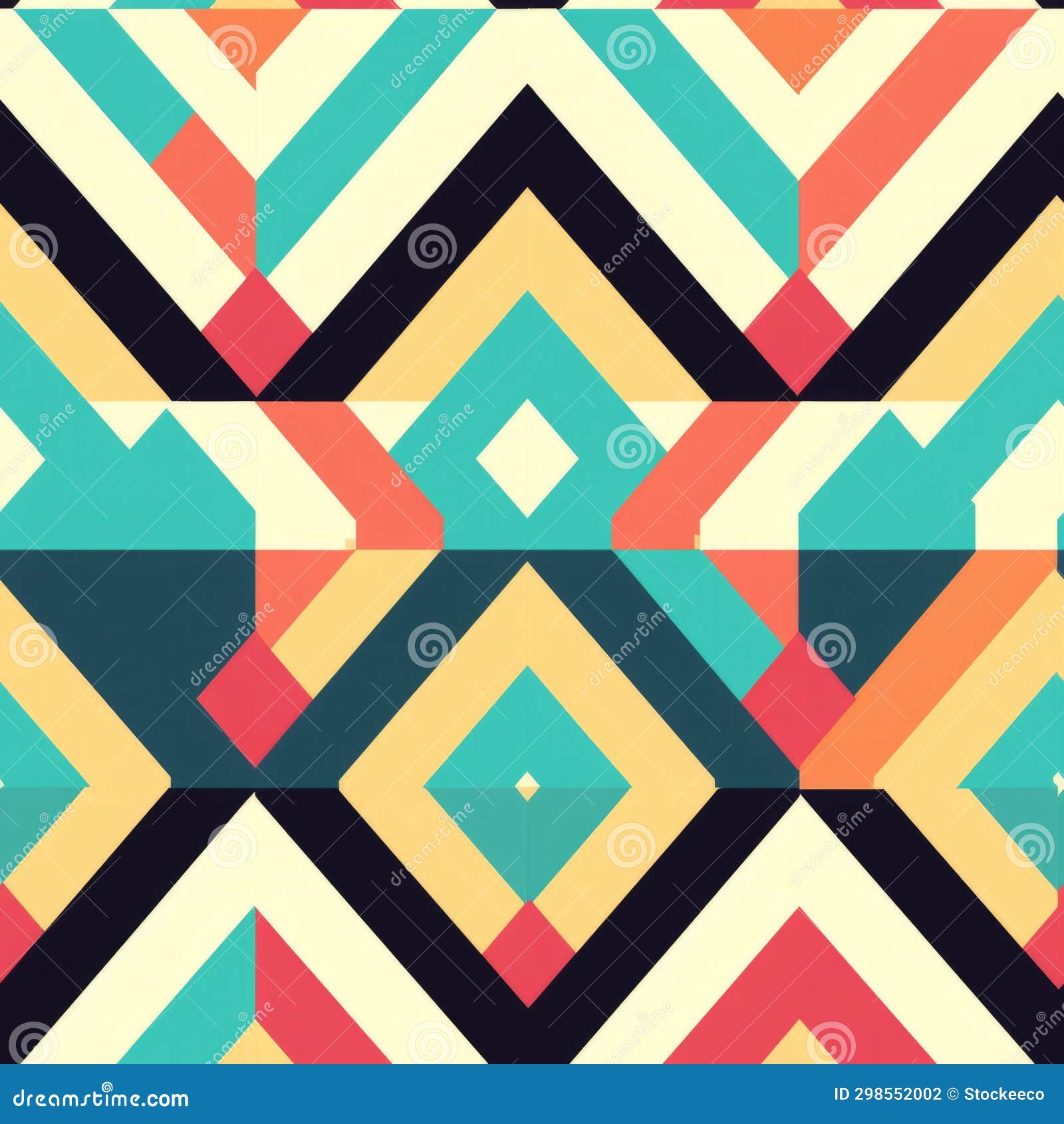 Bold and Colorful Ethnic Pattern Design with Geometric Aesthetics Stock ...