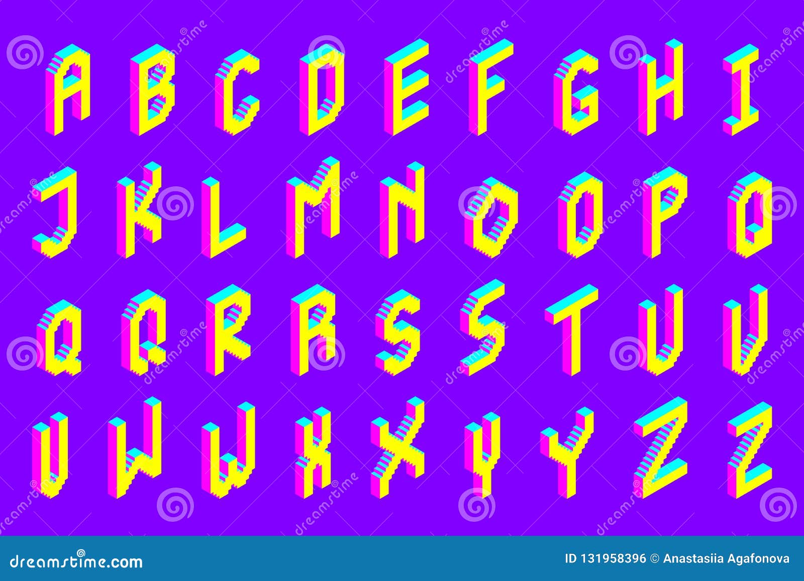 Bold Colorful Isometric Pixel 3d Font Stock Vector - Illustration of ... Bold Colorful Isometric Pixel 3d Font Stock Vector - Illustration of ...