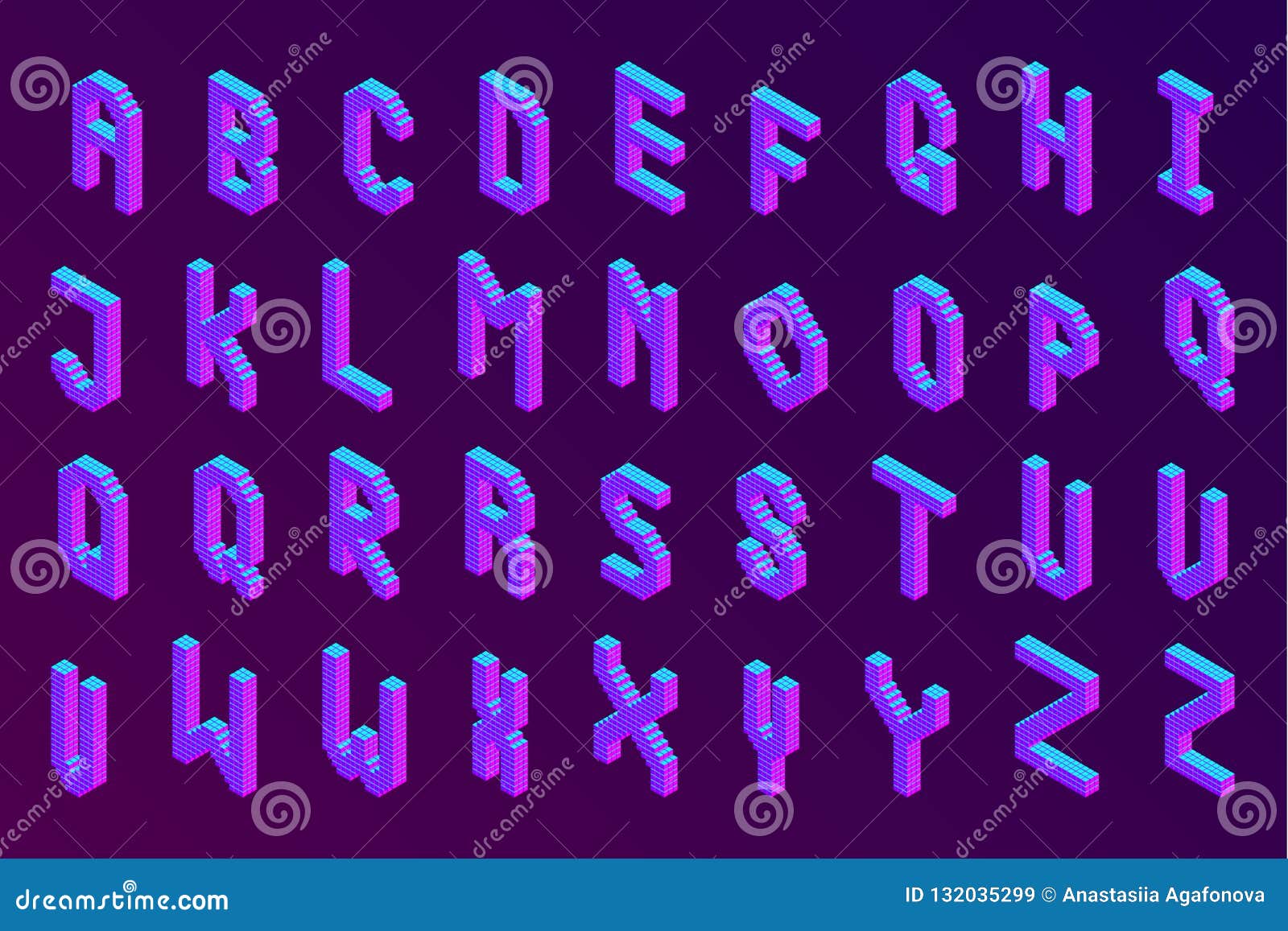 Bold Colorful Isometric Pixel 3d Font Stock Vector - Illustration of ... Bold Colorful Isometric Pixel 3d Font Stock Vector - Illustration of ...