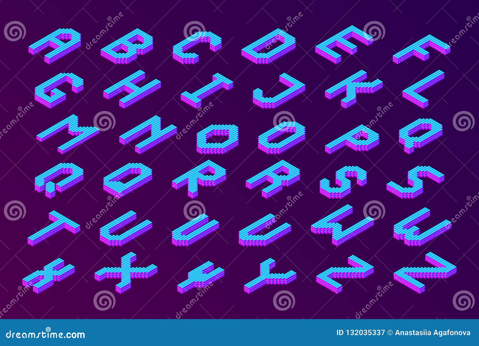 Bold Colorful Isometric Pixel 3d Font Stock Vector - Illustration of ... Bold Colorful Isometric Pixel 3d Font Stock Vector - Illustration of ...