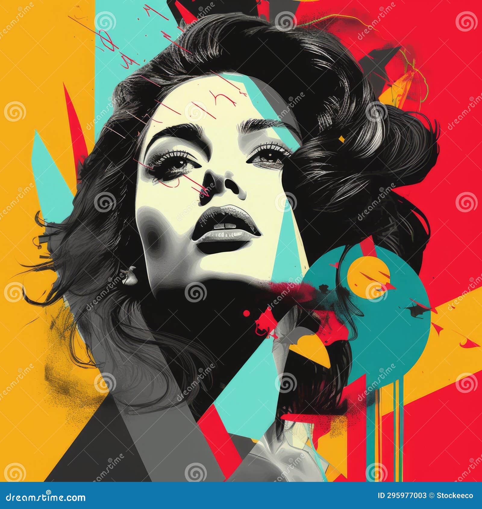 Bold and Colorful Pop Art Poster with Metaphysical Elements Stock ...