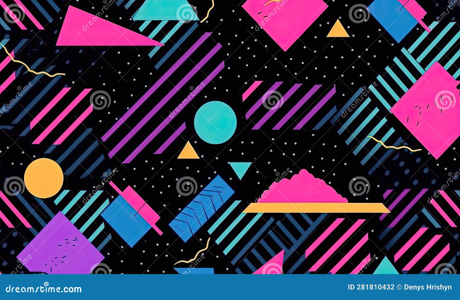 Bold and Colorful Retro 80s Background Pattern Creating Using ...