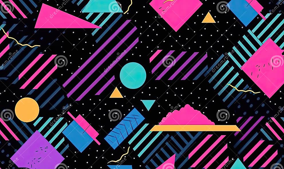 Bold and Colorful Retro 80s Background Pattern Creating Using ...