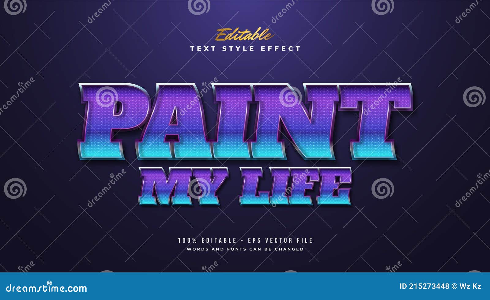 Bold Colorful Text in Retro Style with Wavy and Textured Effect Stock ...