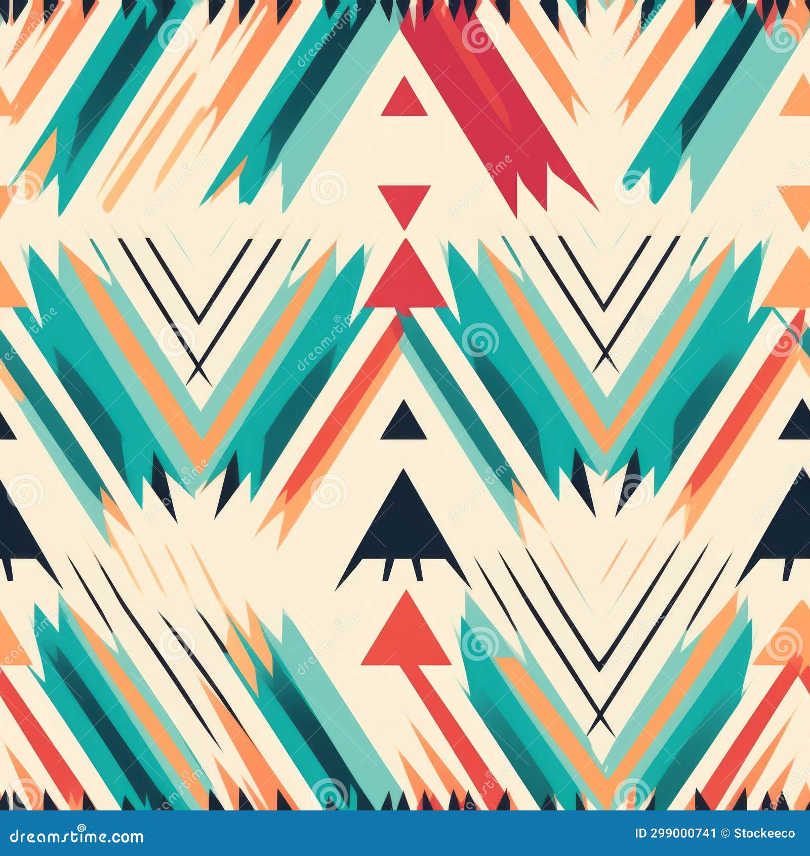 Bold and Colorful Tribal Geometric Pattern with Dynamic Angles Stock ...