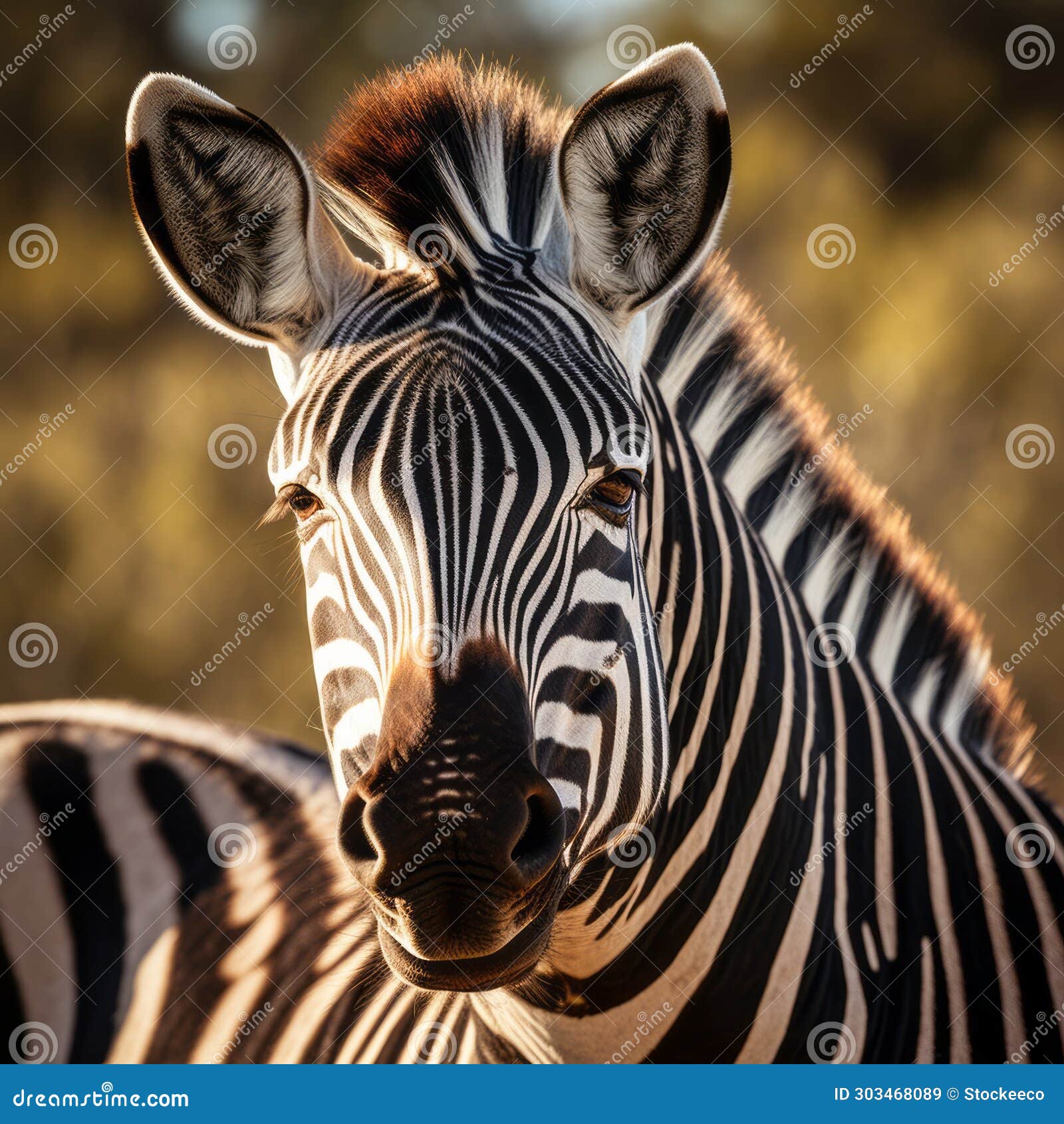 Bold Colorism: Captivating Zebra Portrait in Backlight Stock ...
