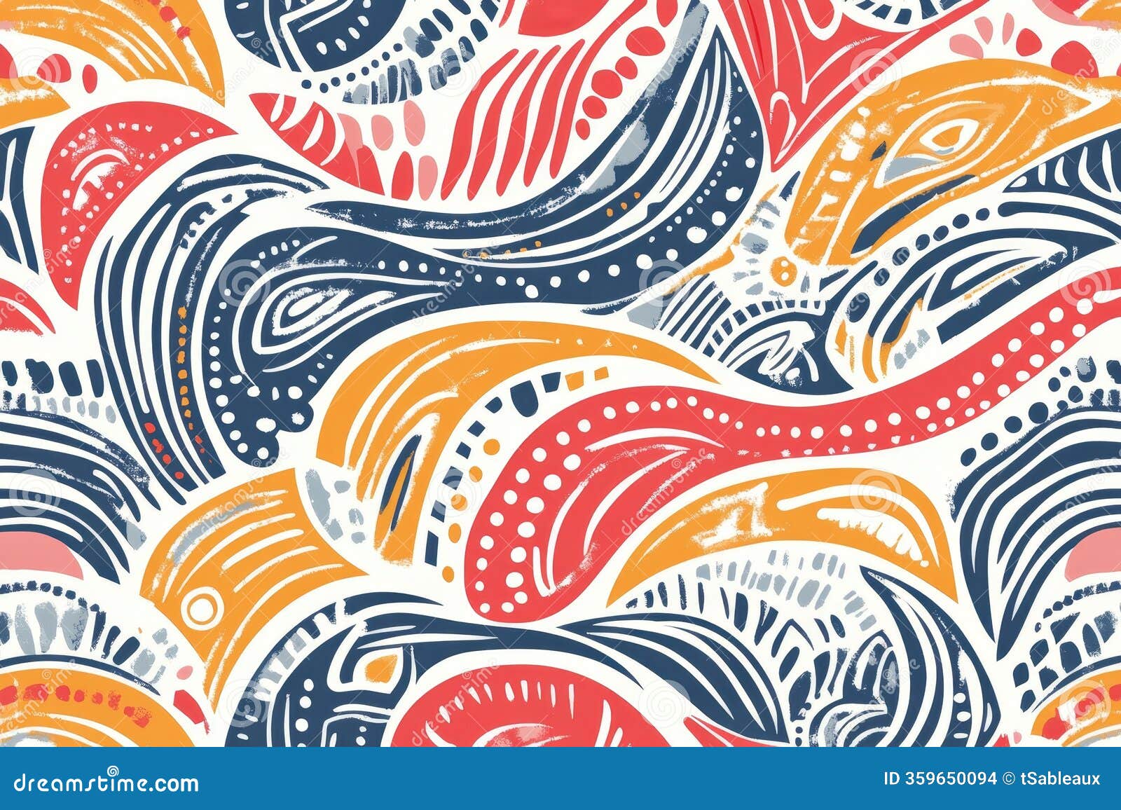 Bold Colors and Dynamic Lines Form an African-inspired Ethnic Pattern ...