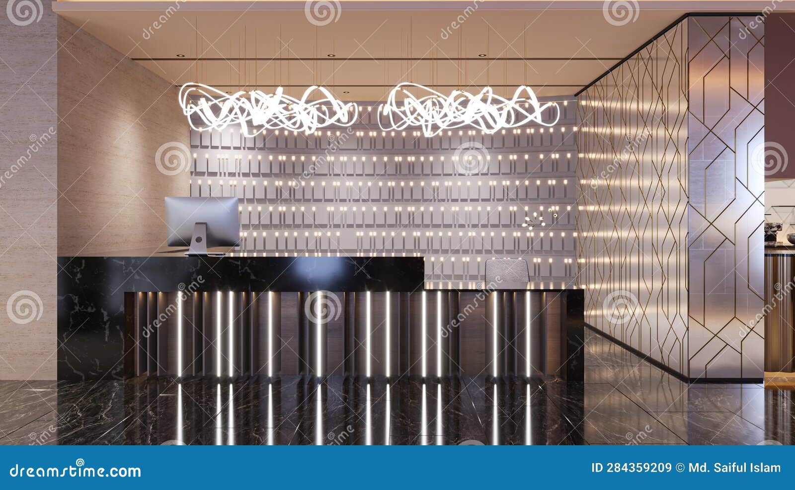 Bold Colors and Patterns in Reception Interior Design for a Hotel ...