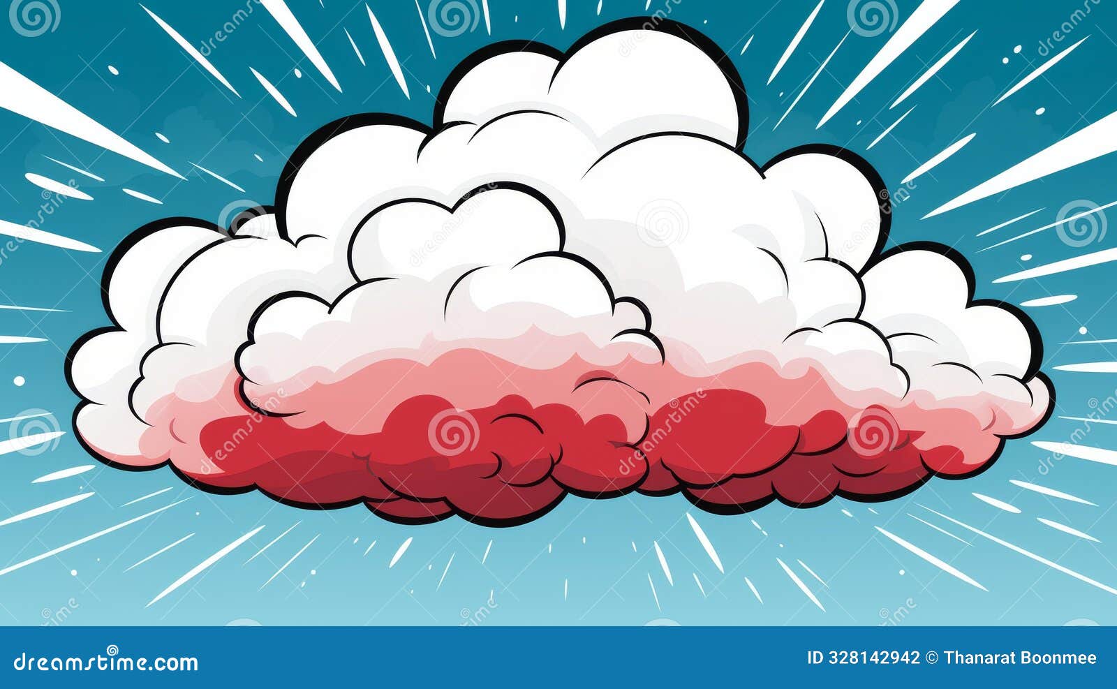 Bold Comic Book with Expressive Curses Depicted Above a Cloud in ...