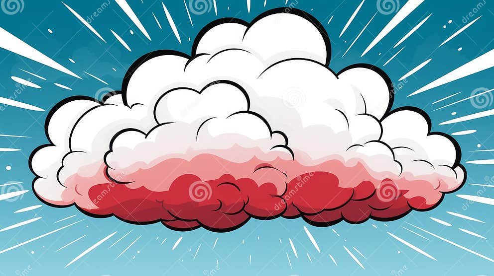 Bold Comic Book with Expressive Curses Depicted Above a Cloud in ...
