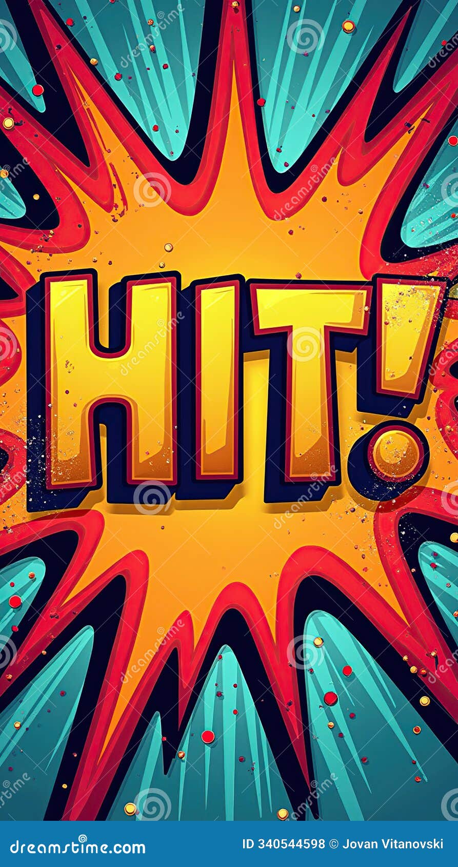 Vibrant Comic Book Style Hit Explosion with Colorful Background Stock ...
