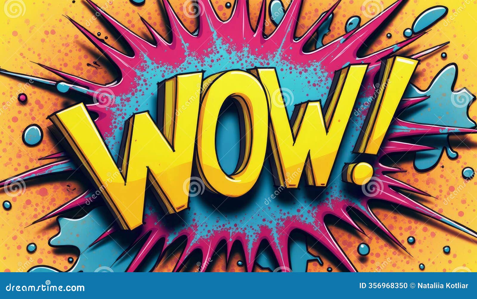 Bold Comic-style WOW Explosion Stock Photo - Image of energetic ...