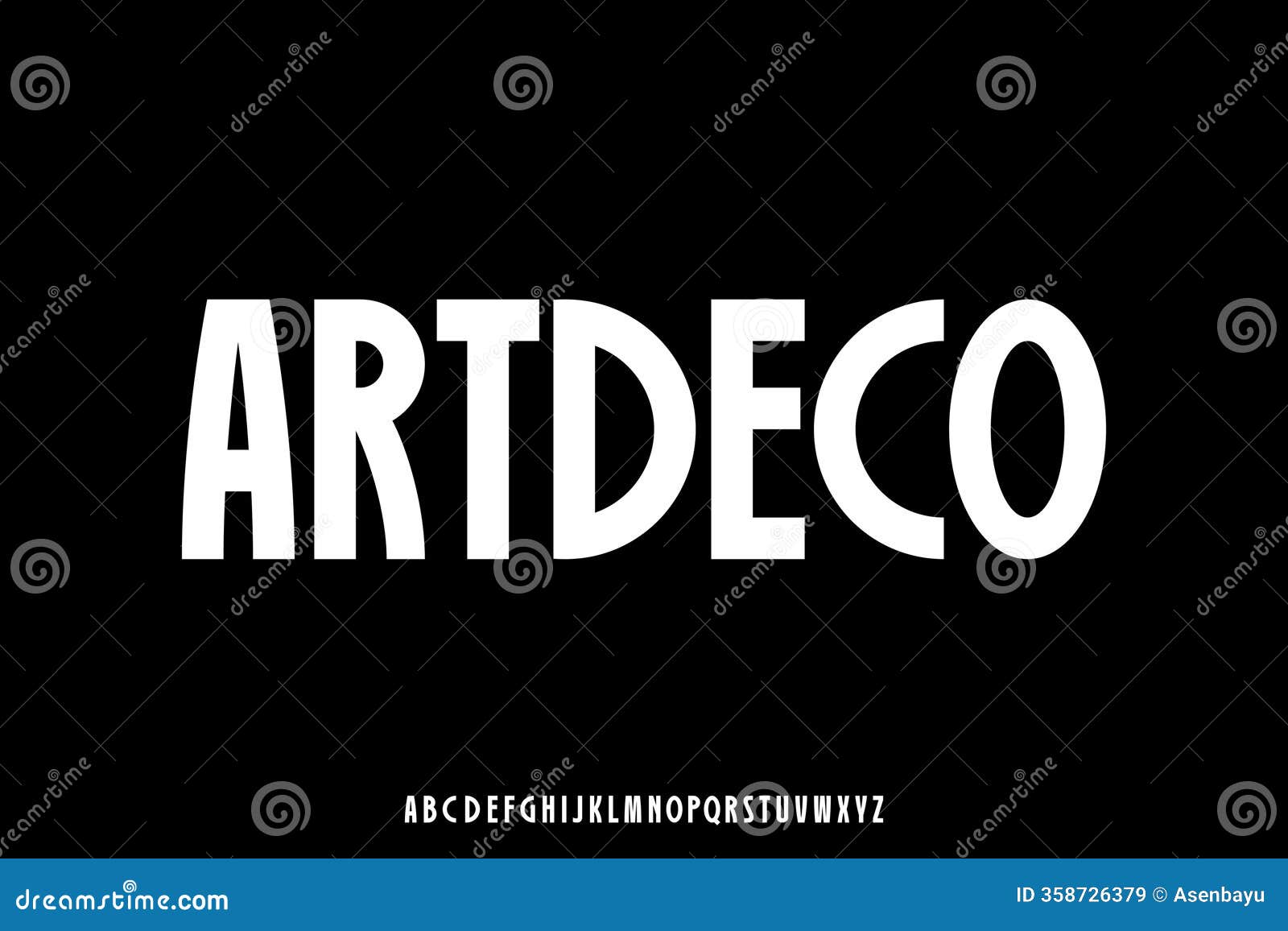 Bold Condensed Art Deco Style Alphabet Display Font Vector Illustration ...