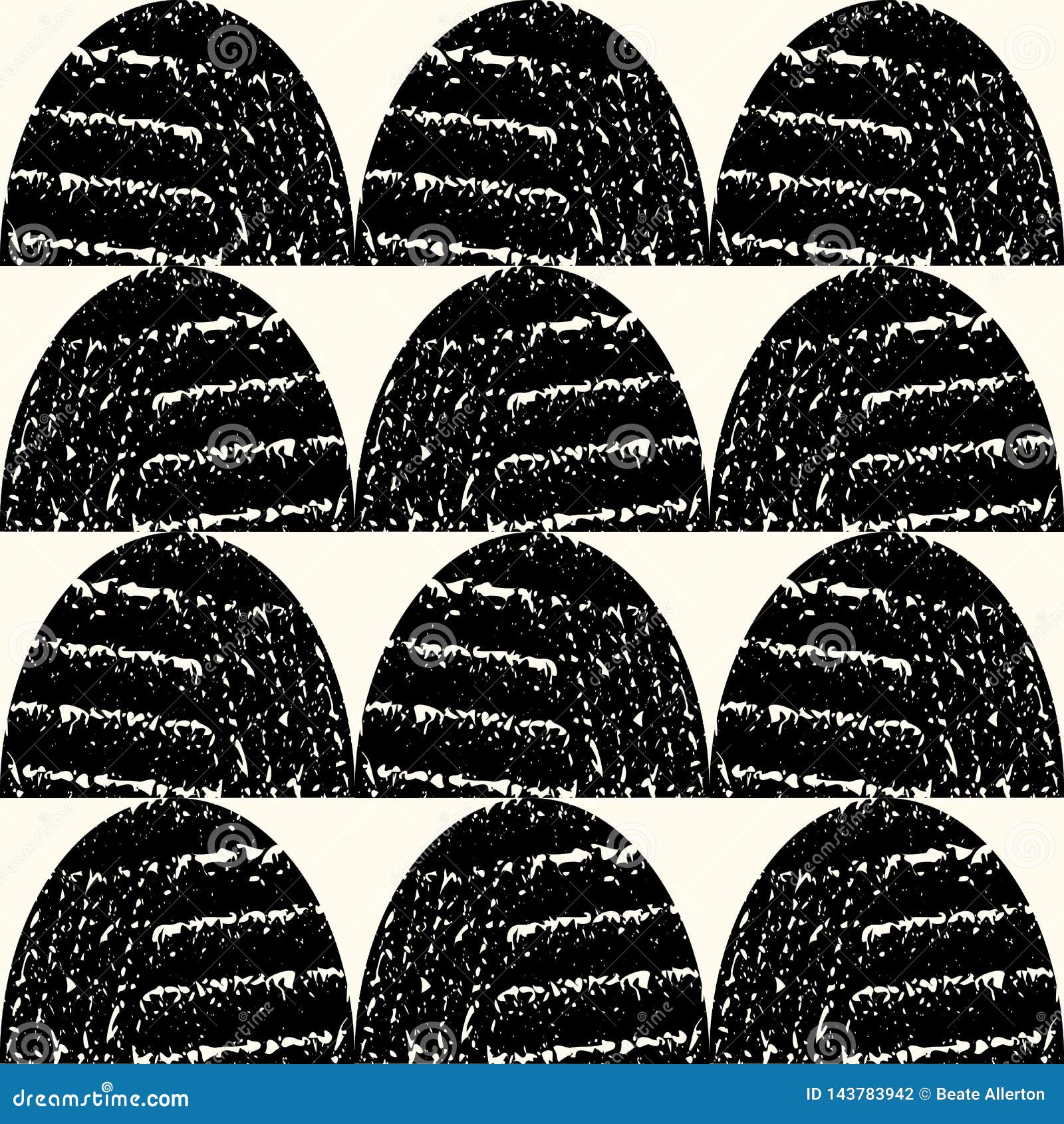 Bold, Contemporary Black and White Textured Semicircles in Geometric ...