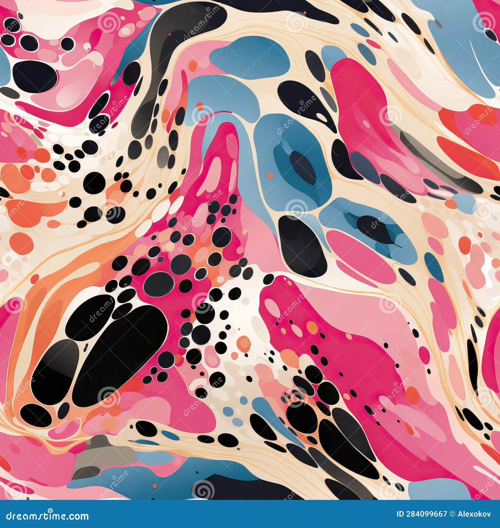 Bold Contemporary Leopard Spots with Marbled Texture AI Generated Stock ...