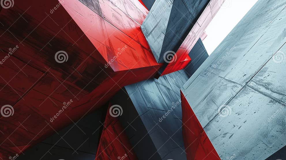 Bold Contrasting Lines and Angles Overlapping in an Abstract ...