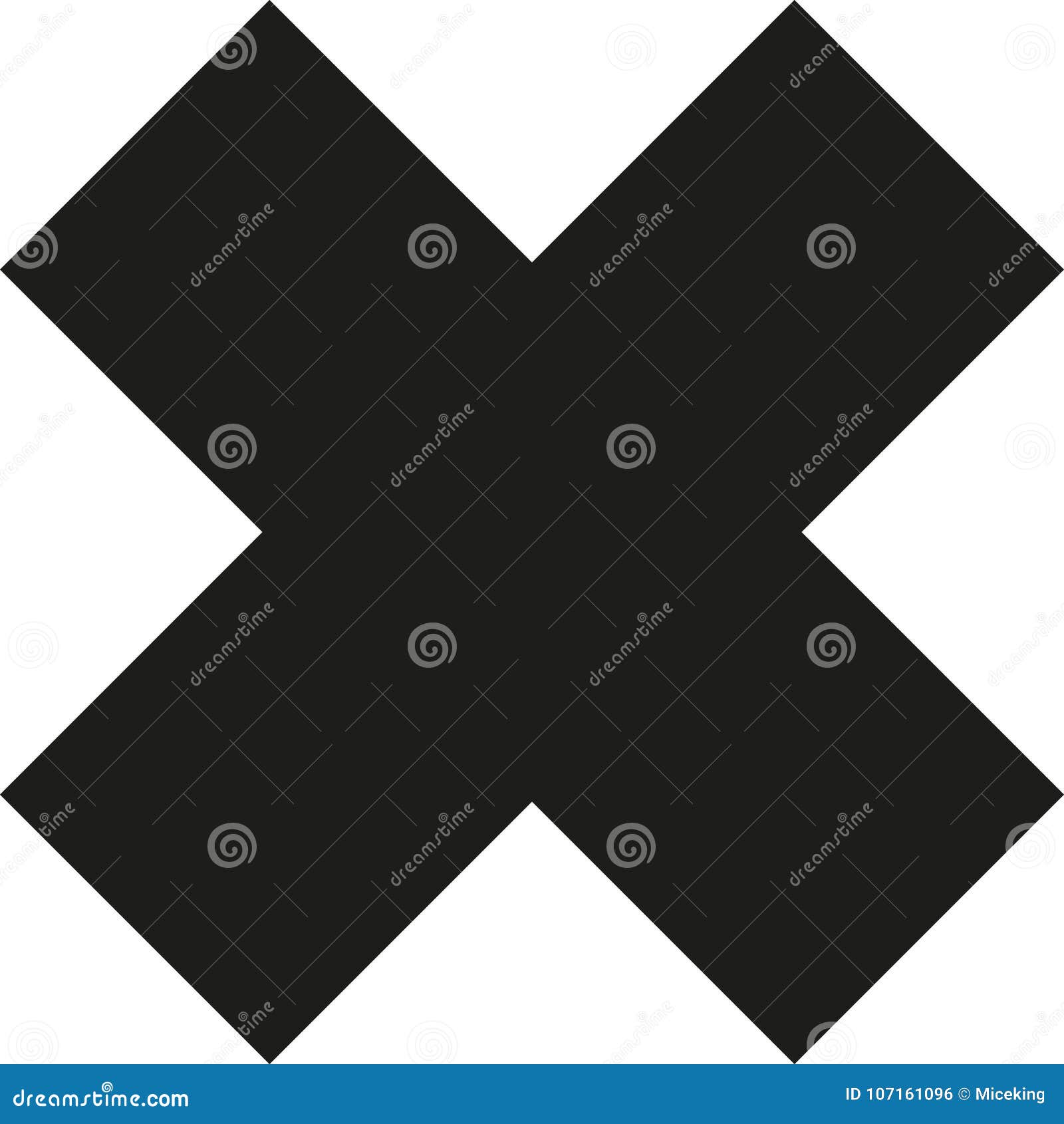 Bold cross icon stock vector. Illustration of mark, decline - 107161096