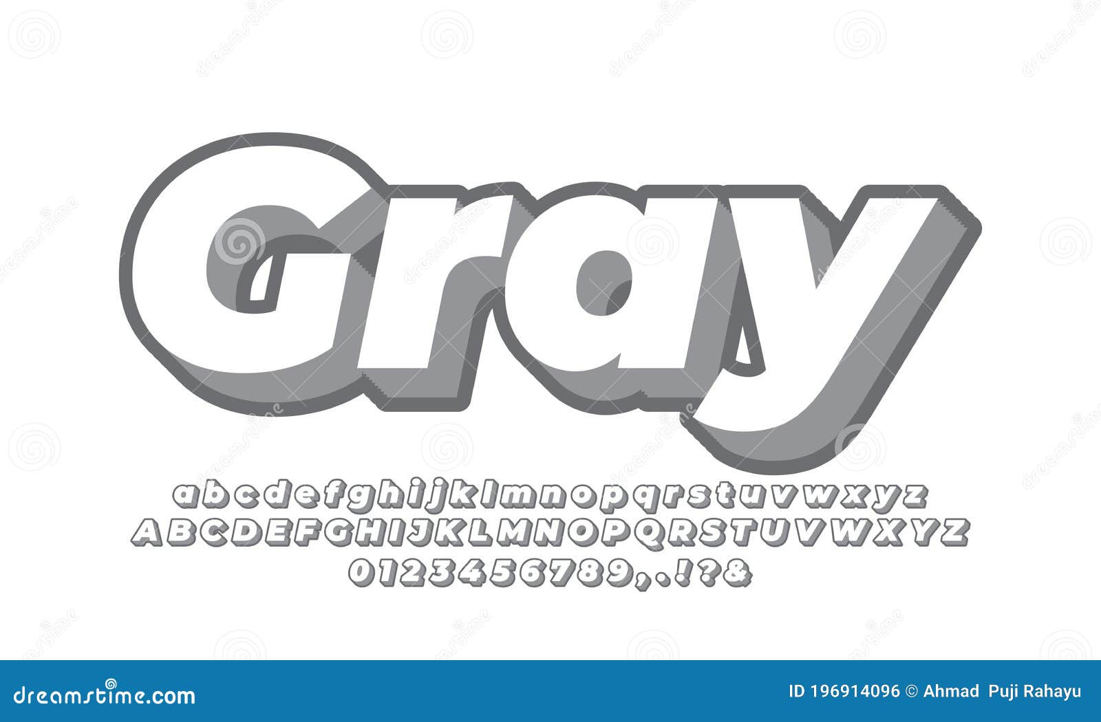 Bold 3d Gray Letter Number or Font Effect Design Stock Vector ...