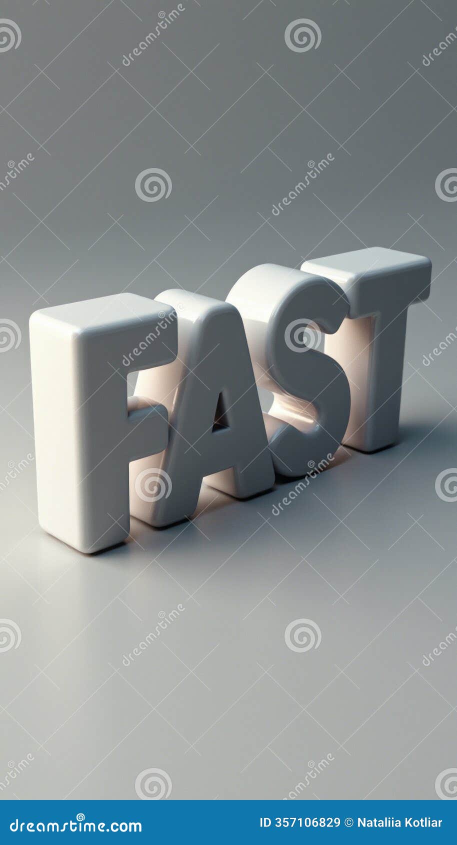 Bold 3D Letters Spelling FAST in Glossy White Stock Image - Image of ...