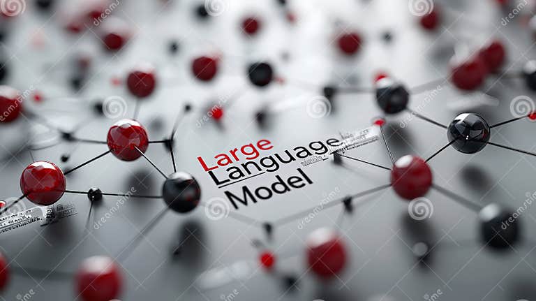 A Bold 3D Rendering of the Text "Large Language Model" on a Crisp White ...