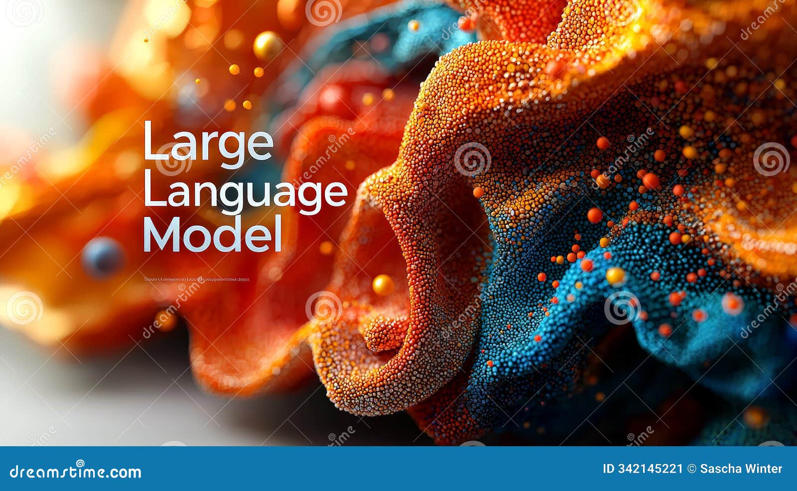 A Bold 3D Rendering of the Text "Large Language Model" on a Crisp White ...
