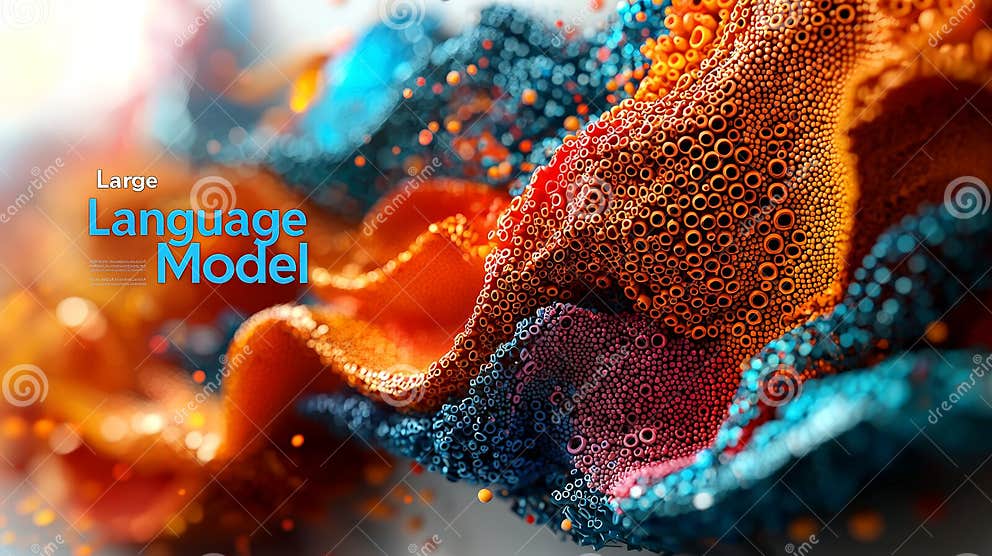 A Bold 3D Rendering of the Text "Large Language Model" on a Crisp White ...