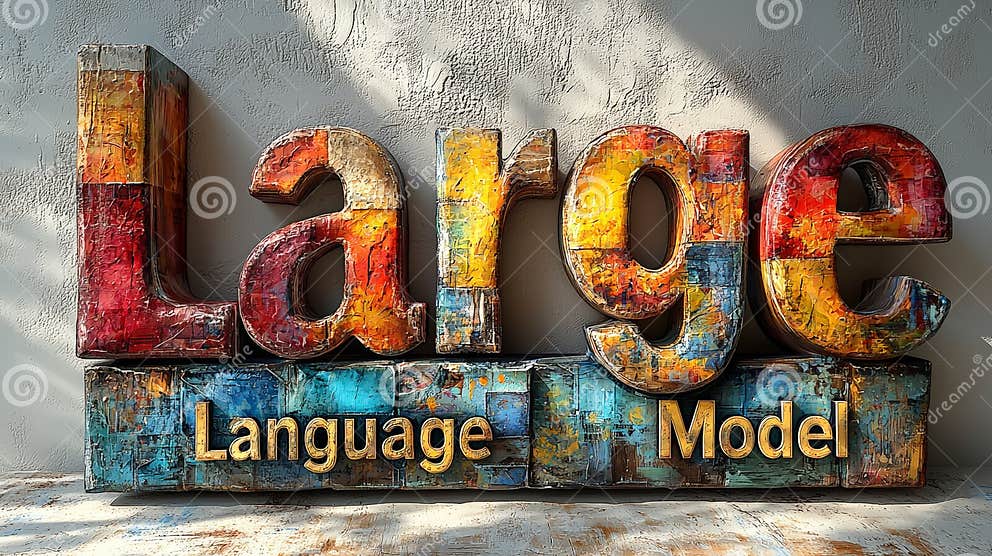 3D Rendering of the Text "Large Language Model" on a Crisp White ...