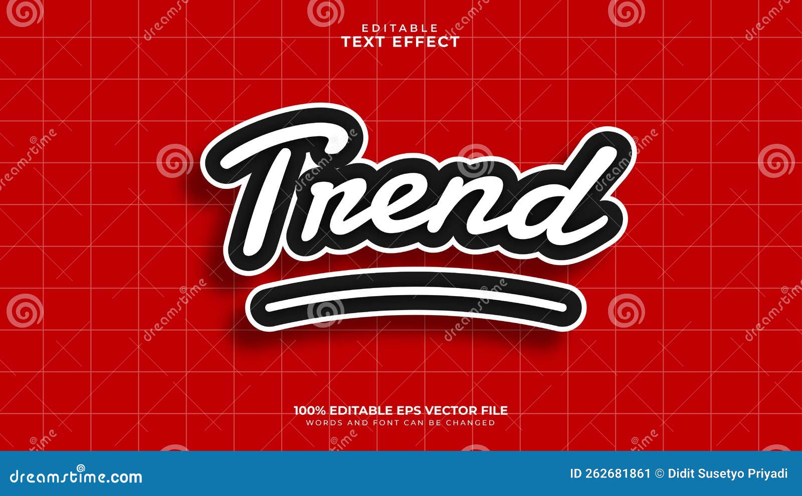 Trend Text Effect, Editable Text Effect Stock Vector - Illustration of ...