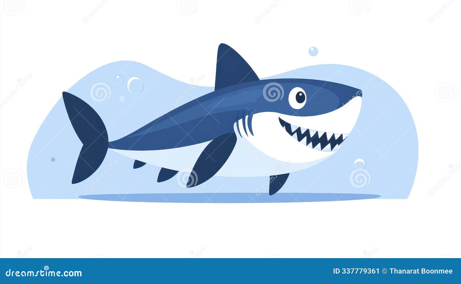 Bold D Vector Shark Illustration, Featuring Sharp Teeth and a ...