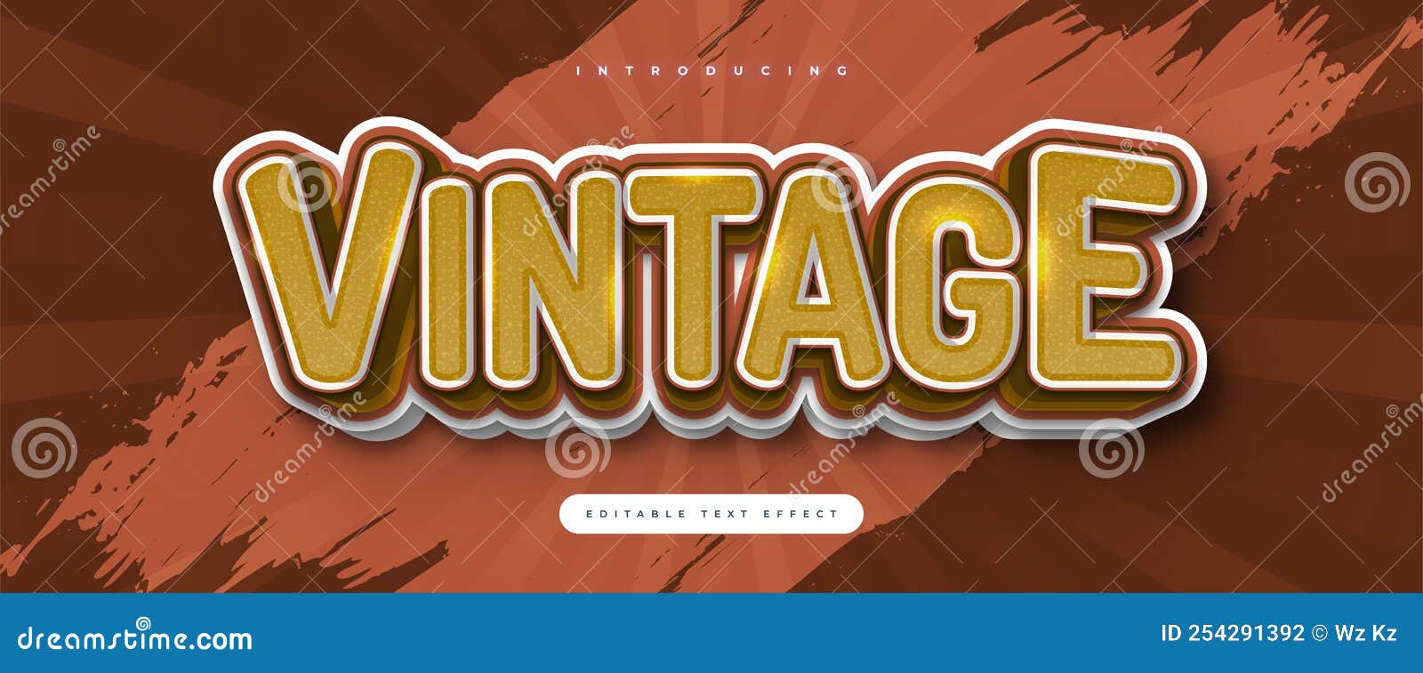 Bold 3D Vintage Text Style Effect. Editable Comic Cartoon Text Effect ...
