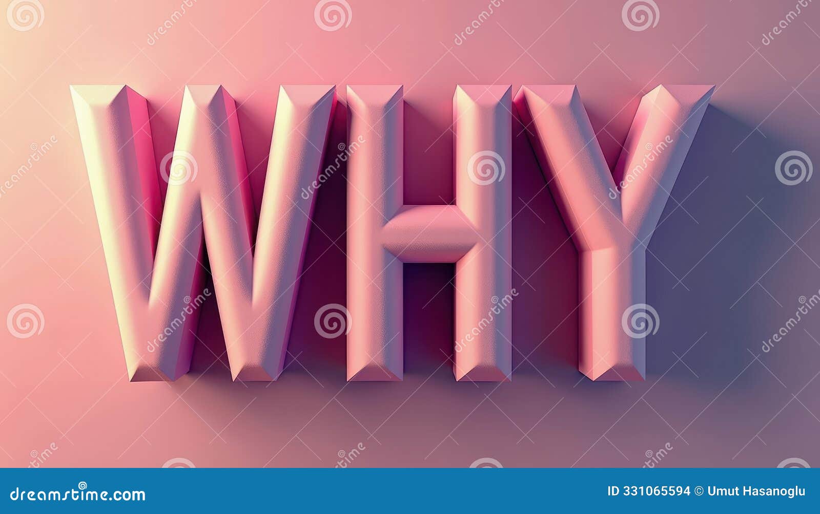 Bold 3D Why Text in Pastel Colors with a Modern and Reflective Design ...