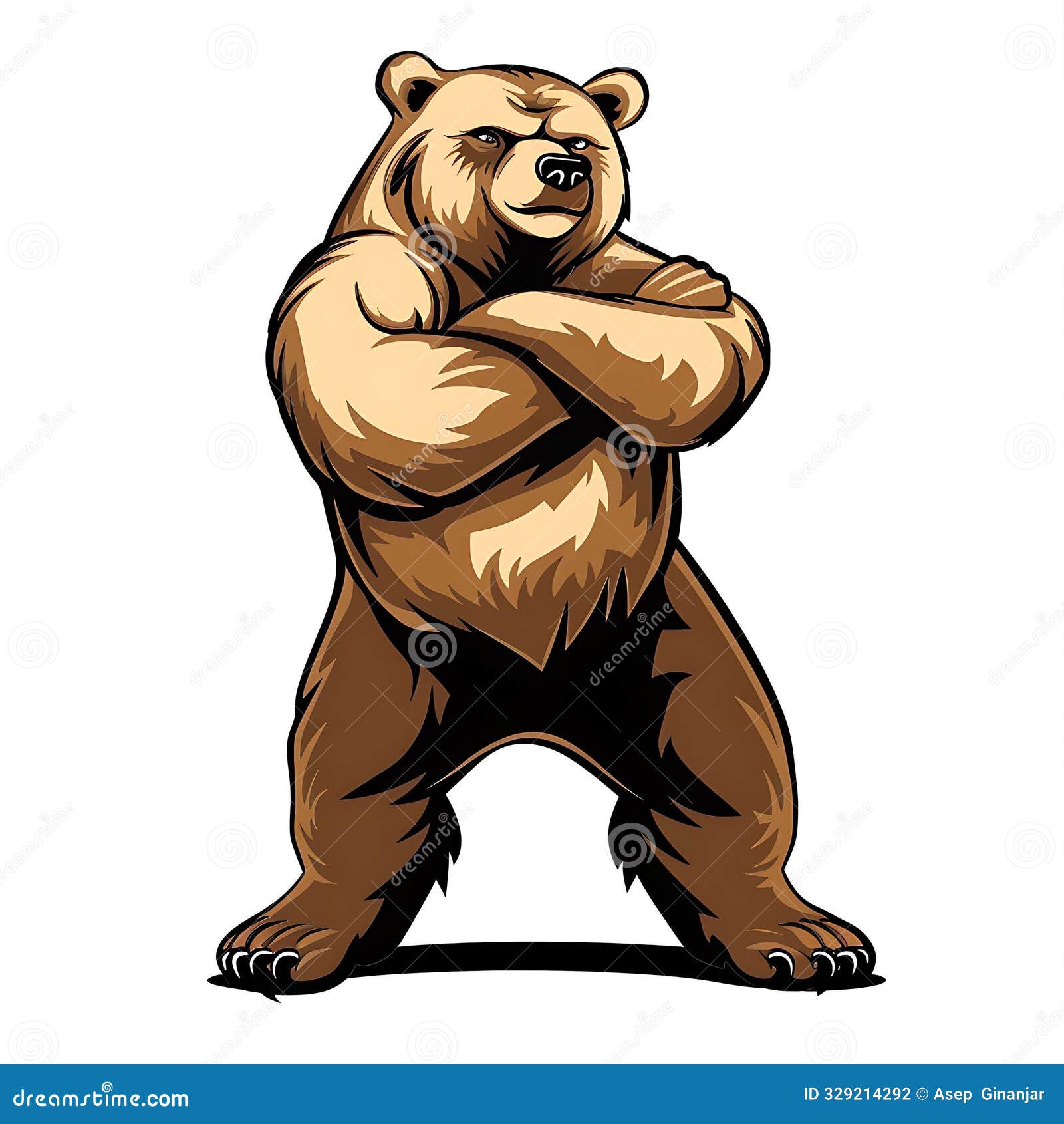 Mighty Bear with a Powerful Stance Stock Vector - Illustration of ...