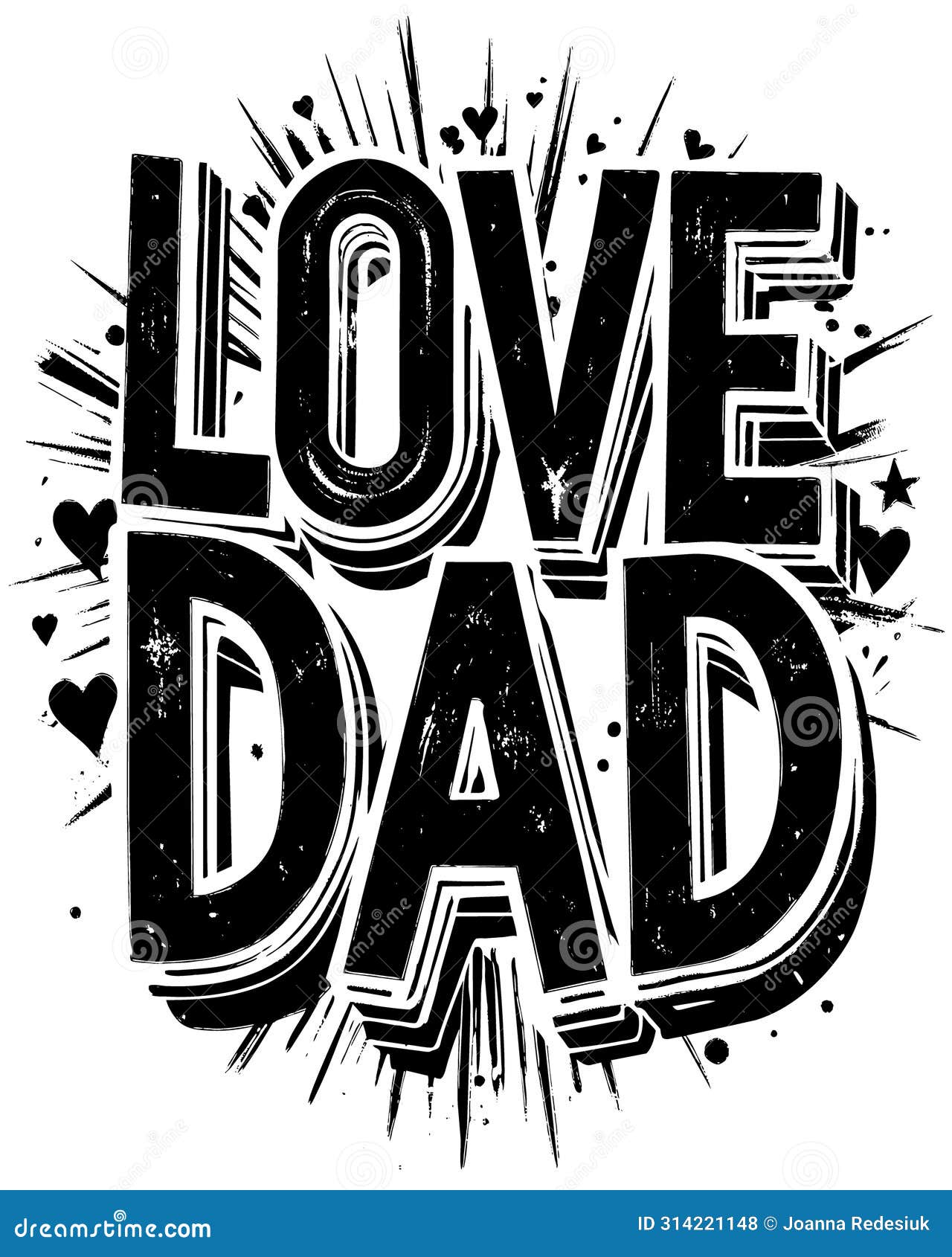 A Bold, Distressed Typography Design Featuring the Phrase "LOVE DAD ...