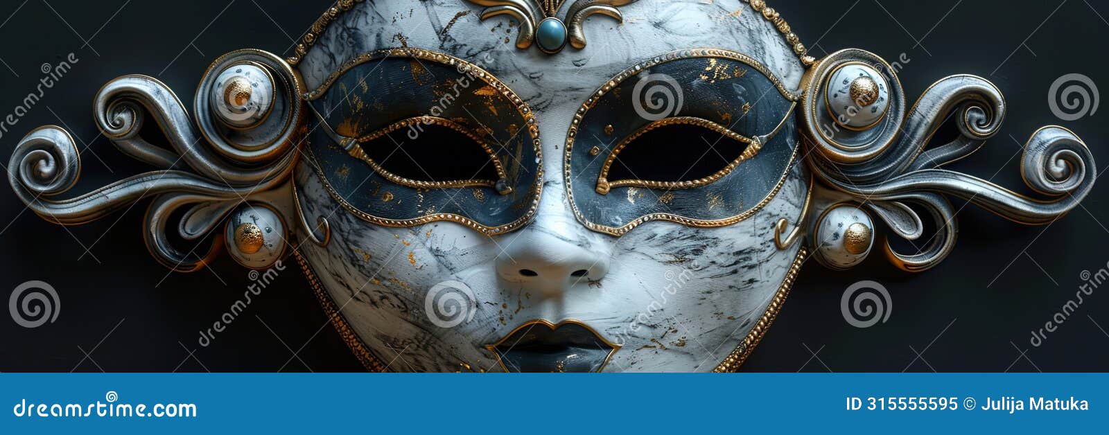 Bold and Dramatic Masquerade Mask with Swi Stock Image - Image of ...