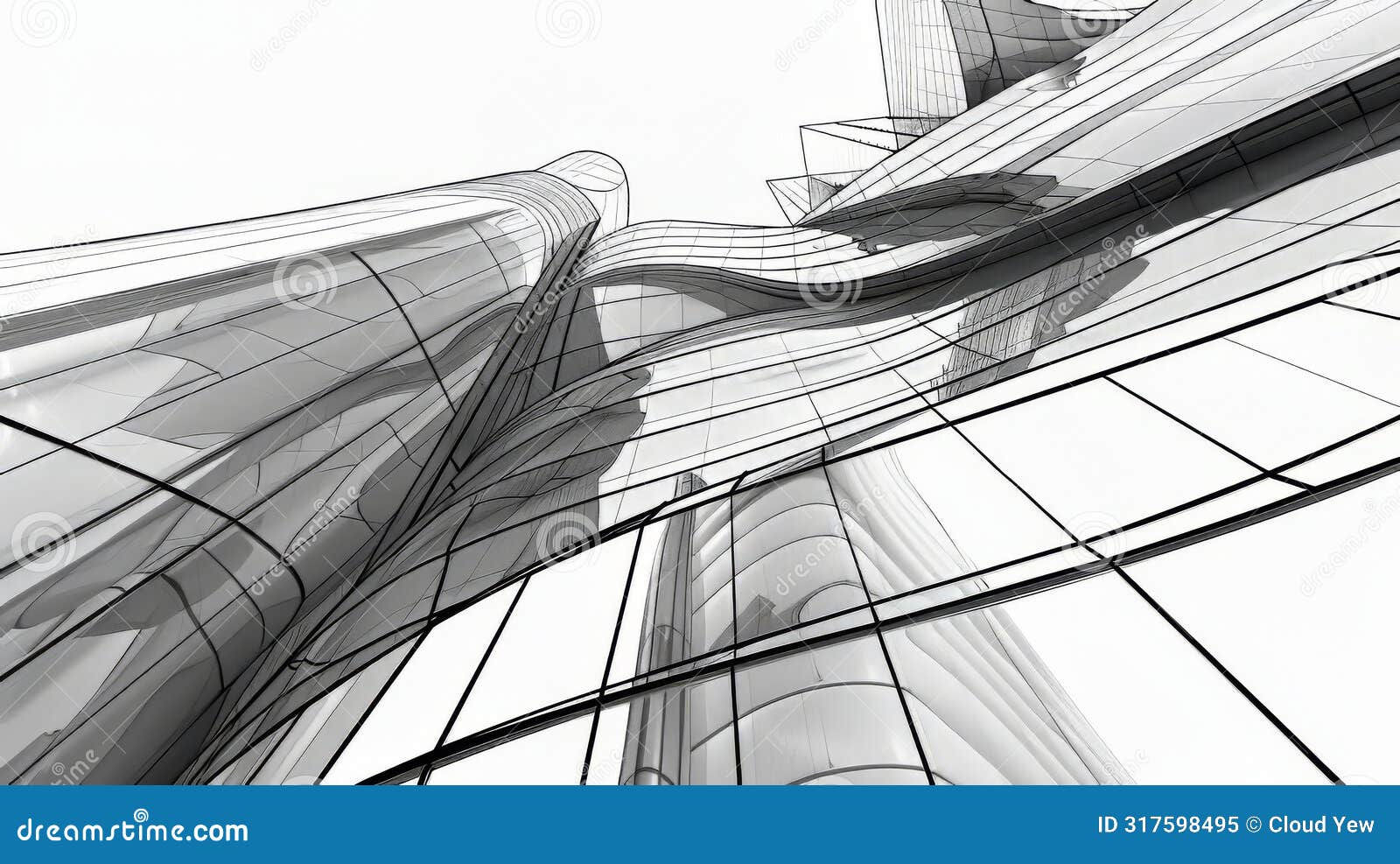 Bold and Dramatic Outlines of Modern Architecture Stock Illustration ...