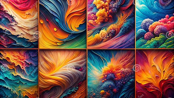 Bold and Dynamic Abstractions Enhanced by Tactile Textures AI-Generated Content Stock Photo ...