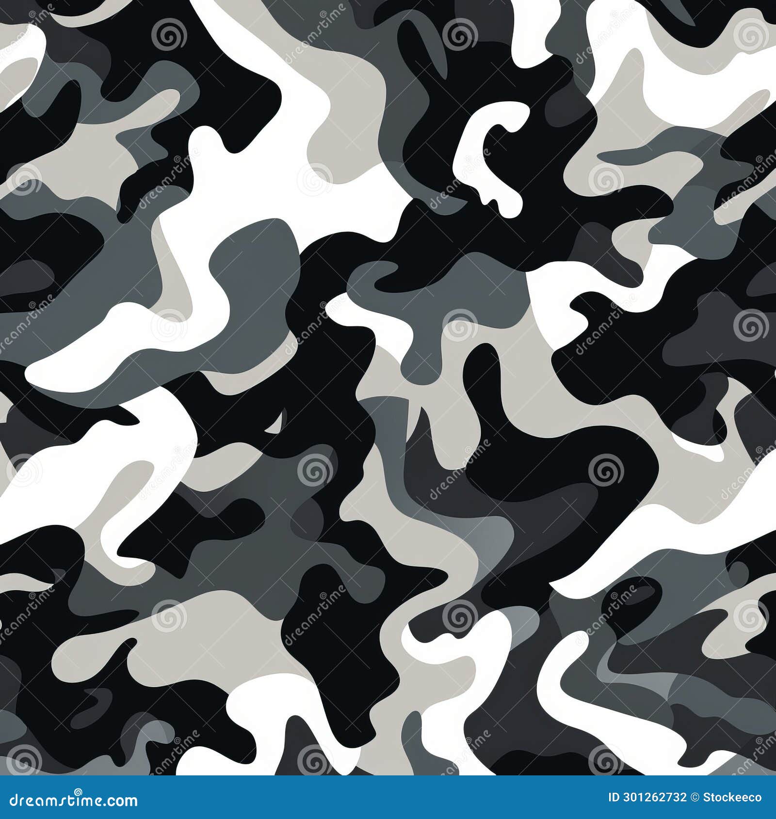 Bold and Dynamic Black and White Camo Pattern Stock Illustration ...
