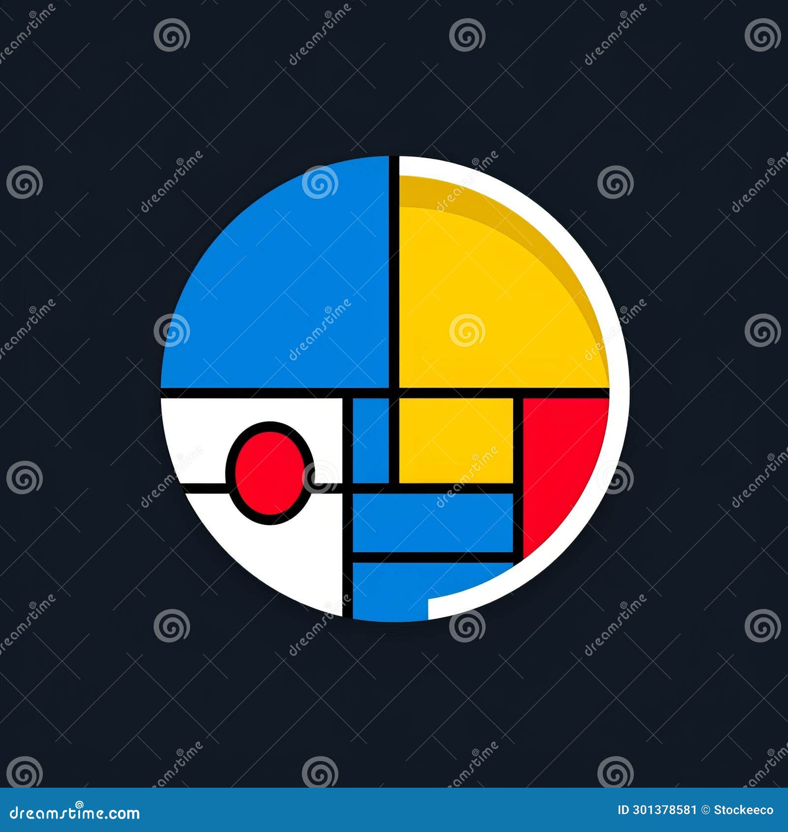 Bold and Dynamic Pixel Art Logo with De Stijl Influence Stock ...