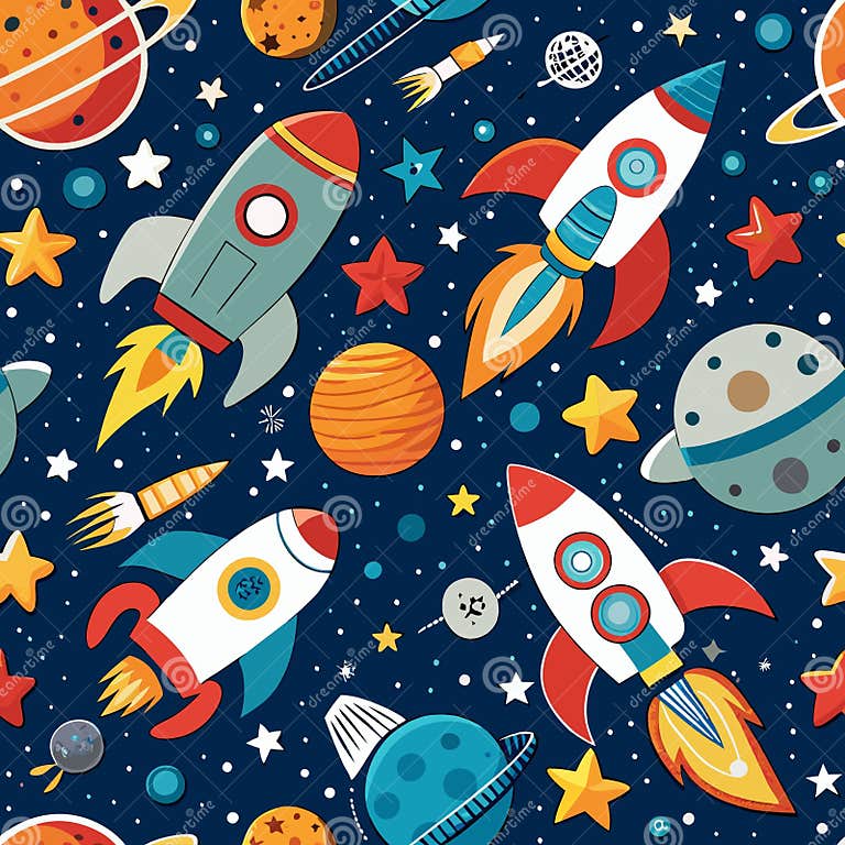 Bold and Dynamic Rocket Patterns for Space-Inspired Creations. Ai Image ...
