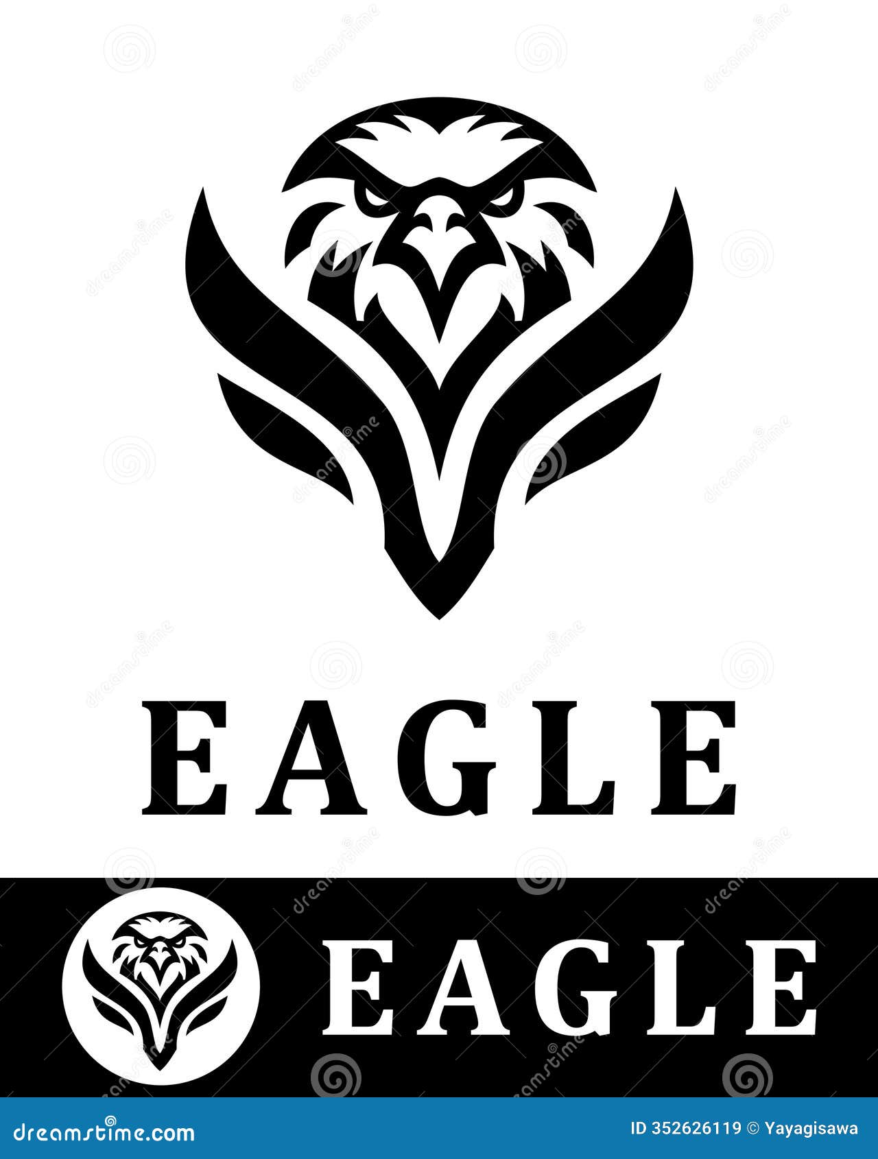 Bold Eagle Head And Flying Eagle Outline Designs For Tattoos And Logos ...